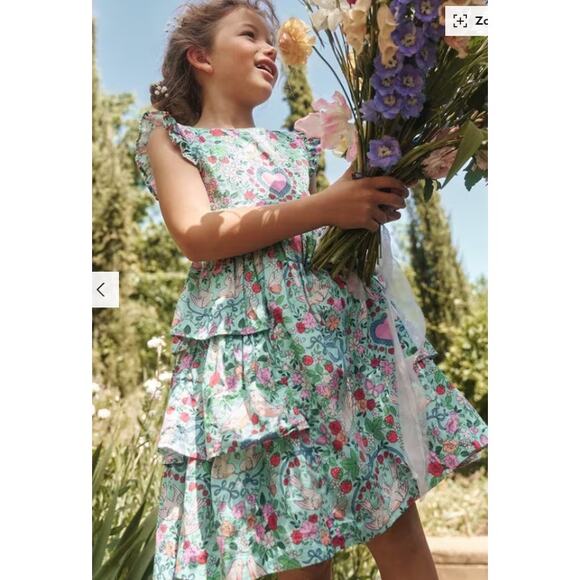 Mini Boden | Dresses | Mini Boden Girls Heritage Party Dress Green ...